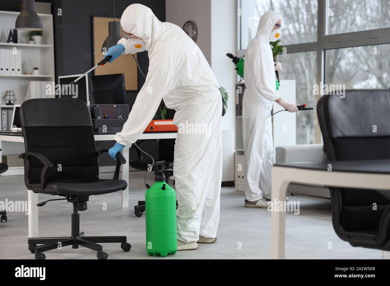 Worker cleaning chair disinfection hi-res stock photography and images ...