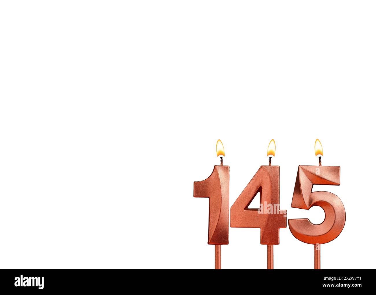 Birthday candle number 145 on white background Stock Photo - Alamy