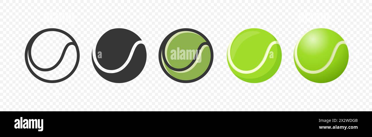 Flat Vector Tennis Ball Icon Set. Tennis Ball Design Template, Clipart ...