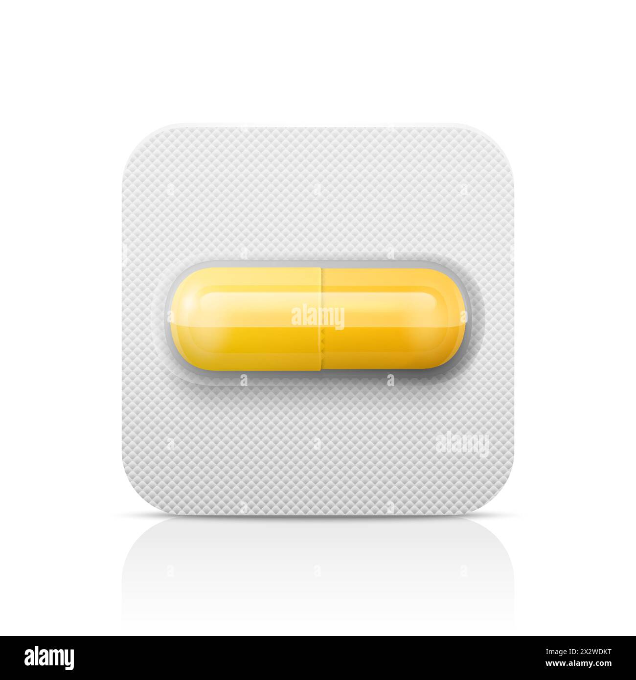 Vector Realistic Yellow Pharmaceutical Medical Pill, Vitamins, Capsule ...
