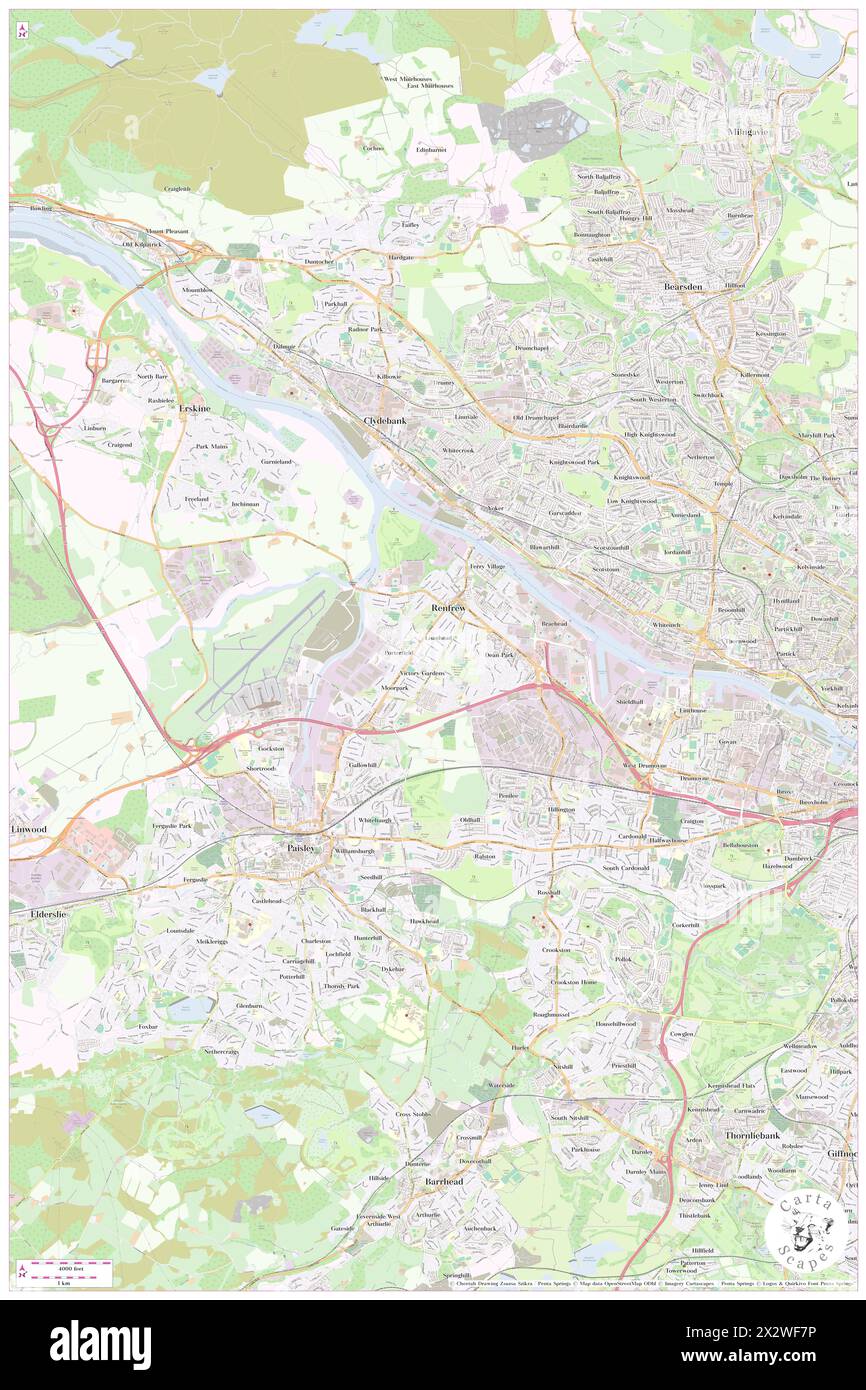 Map of renfrew Cut Out Stock Images & Pictures - Alamy