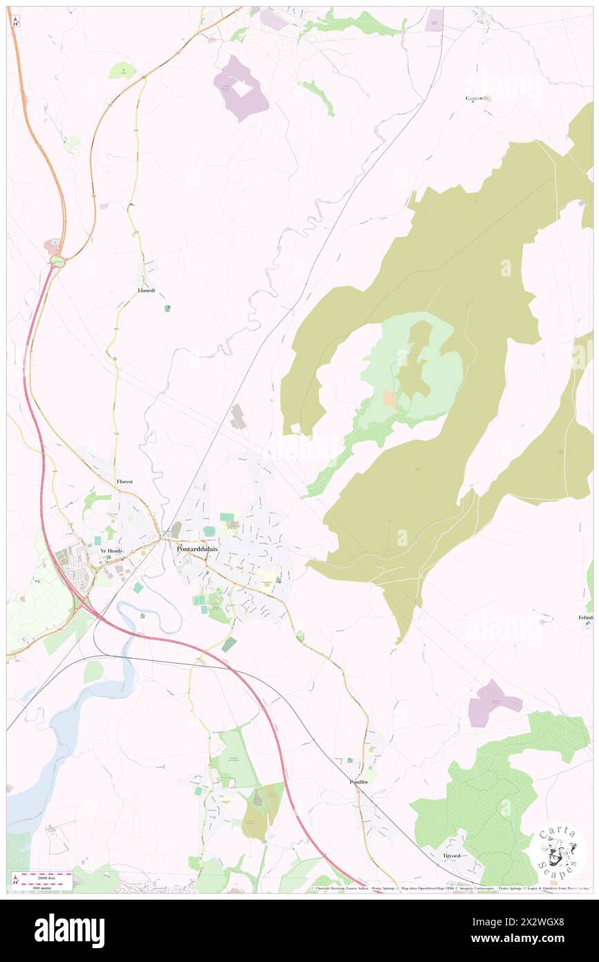 Pontarddulais map hi-res stock photography and images - Alamy