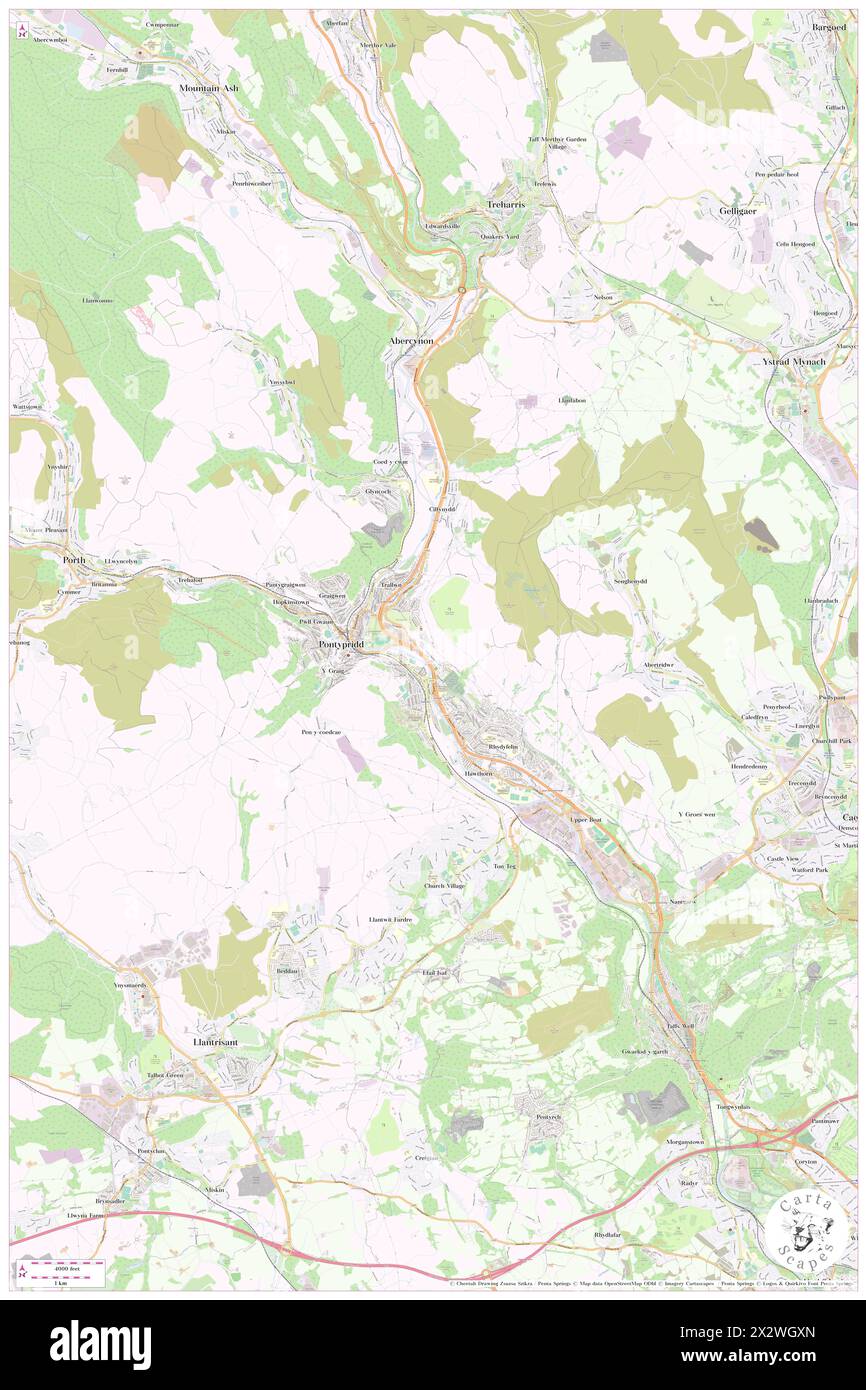 Pontypridd map hi-res stock photography and images - Alamy