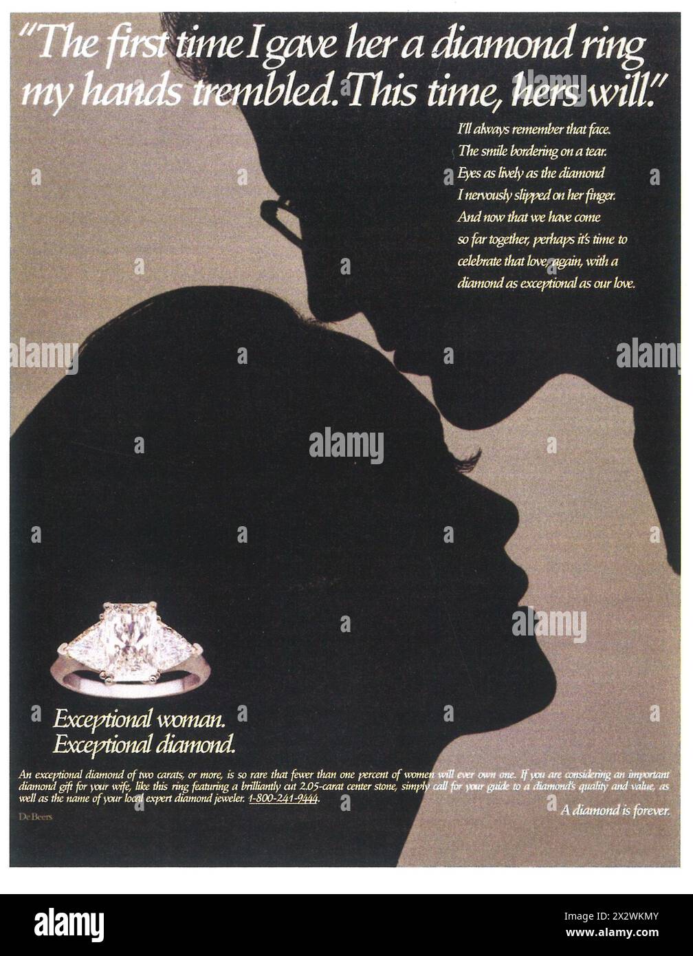 1993 De Beers Diamond Ring Gift Ad - Exceptional woman. Exceptional ...