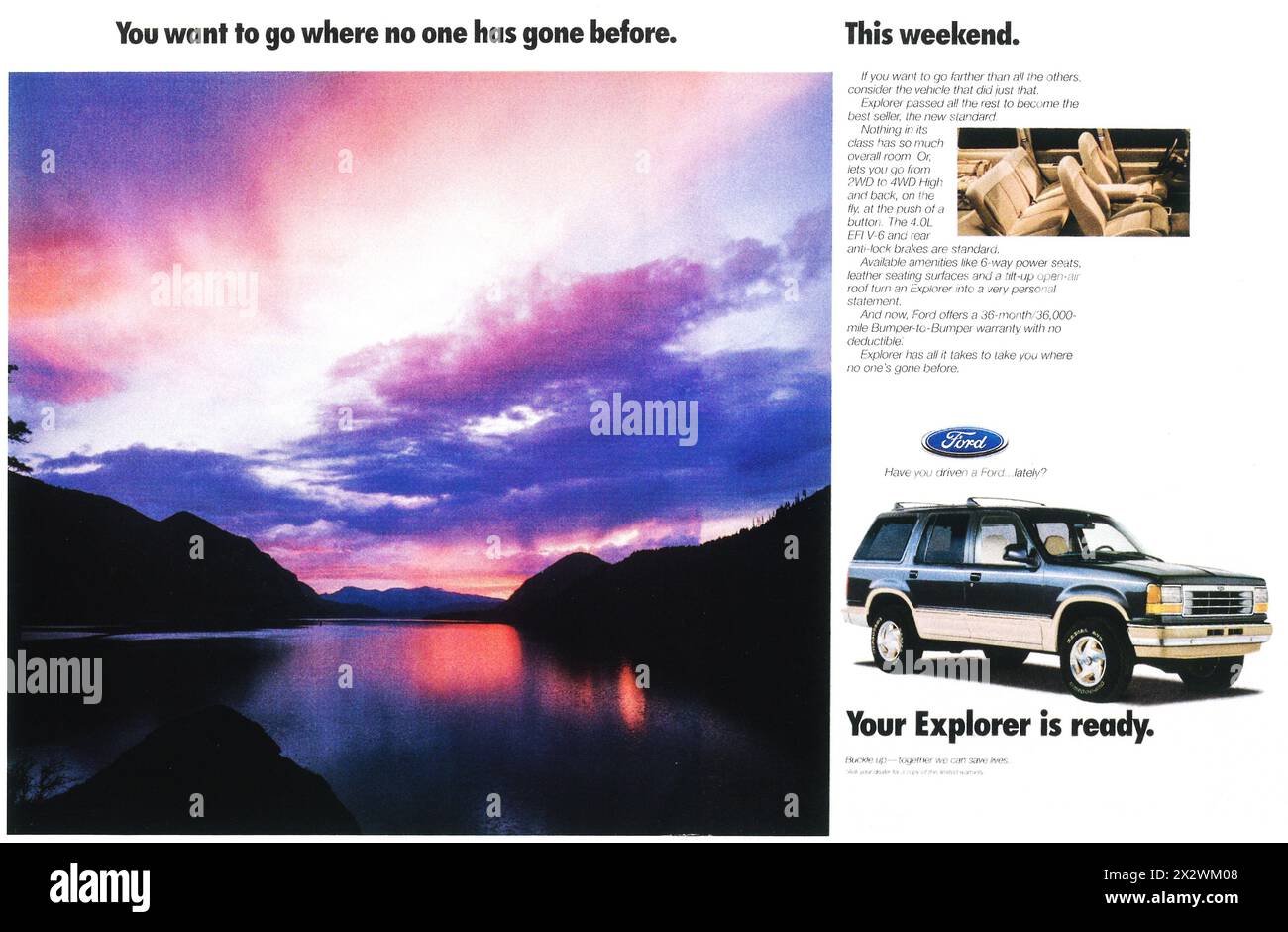 1991 FORD EXPLORER SUV AD Stock Photo - Alamy