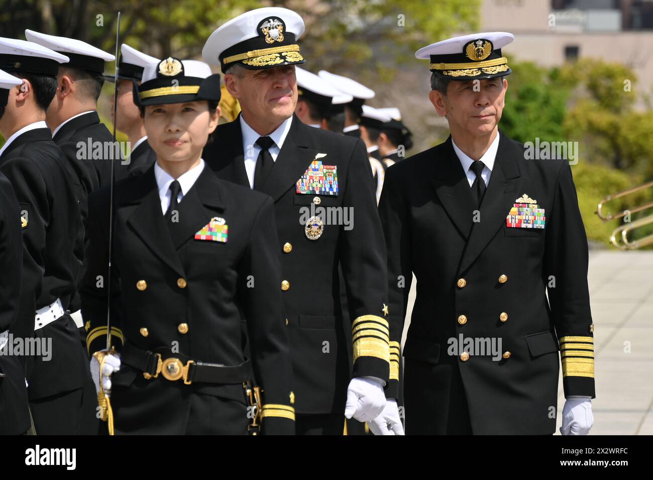 Adm. Stephen Koehler, commander, U.S. Pacific Fleet, center, and Adm ...