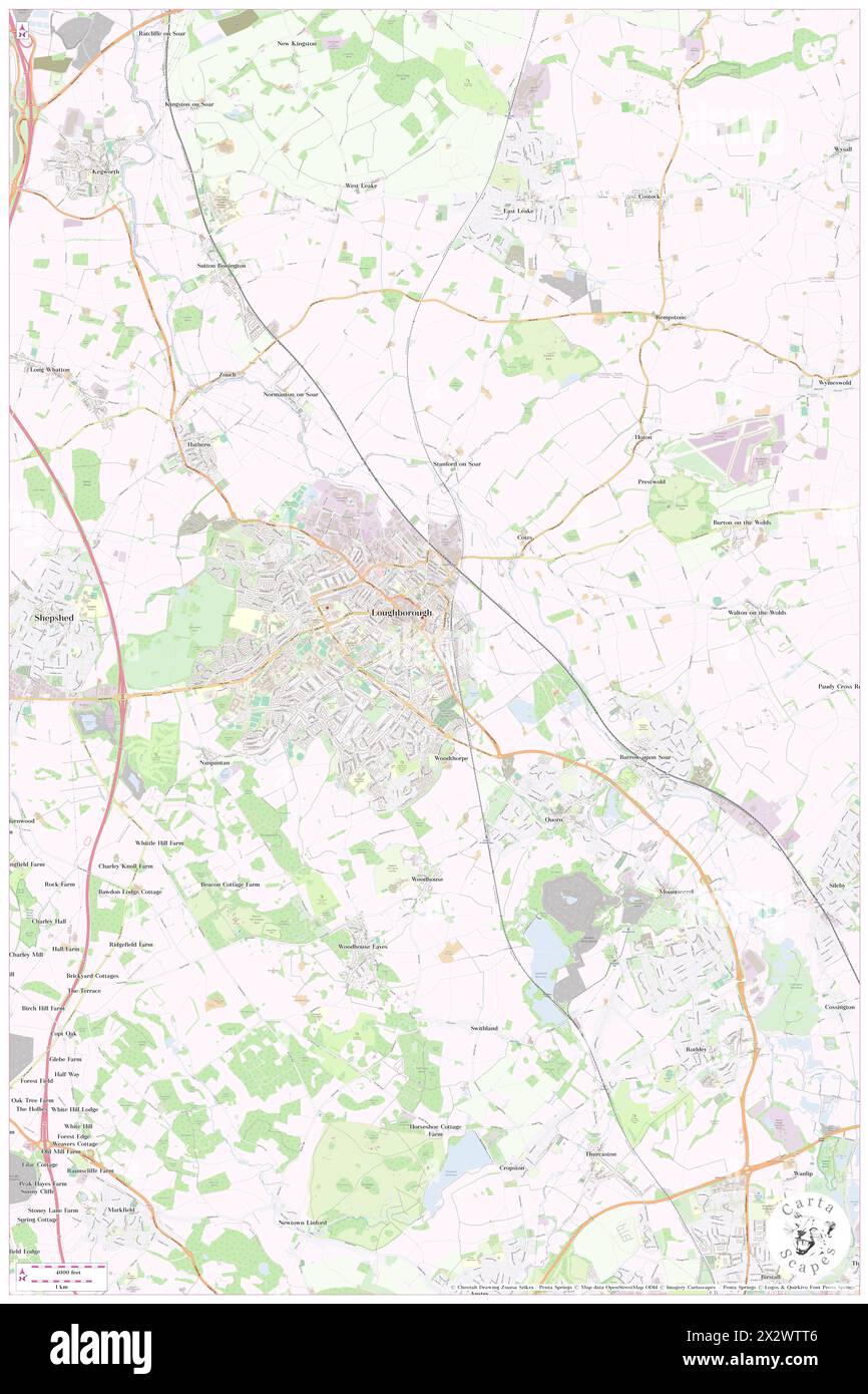 Map of loughborough Cut Out Stock Images & Pictures - Alamy
