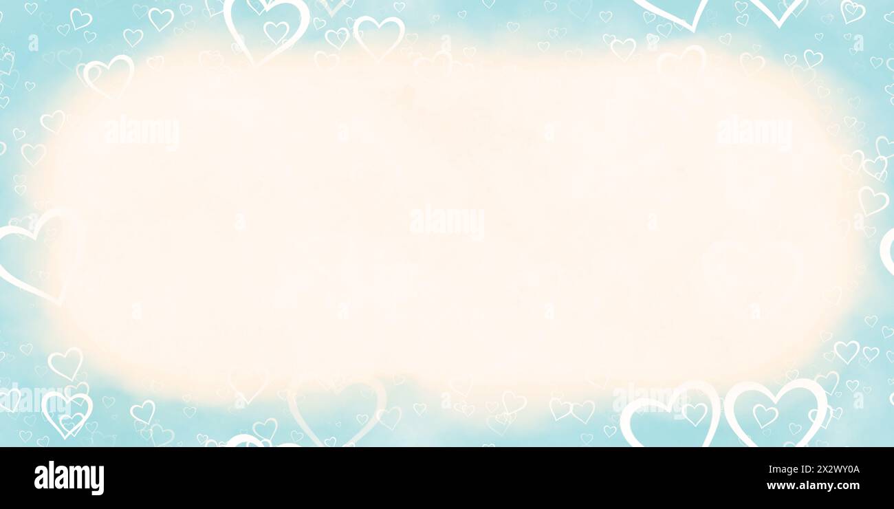 Colorful Pastel love heart shape frame, elements for valentine day ...