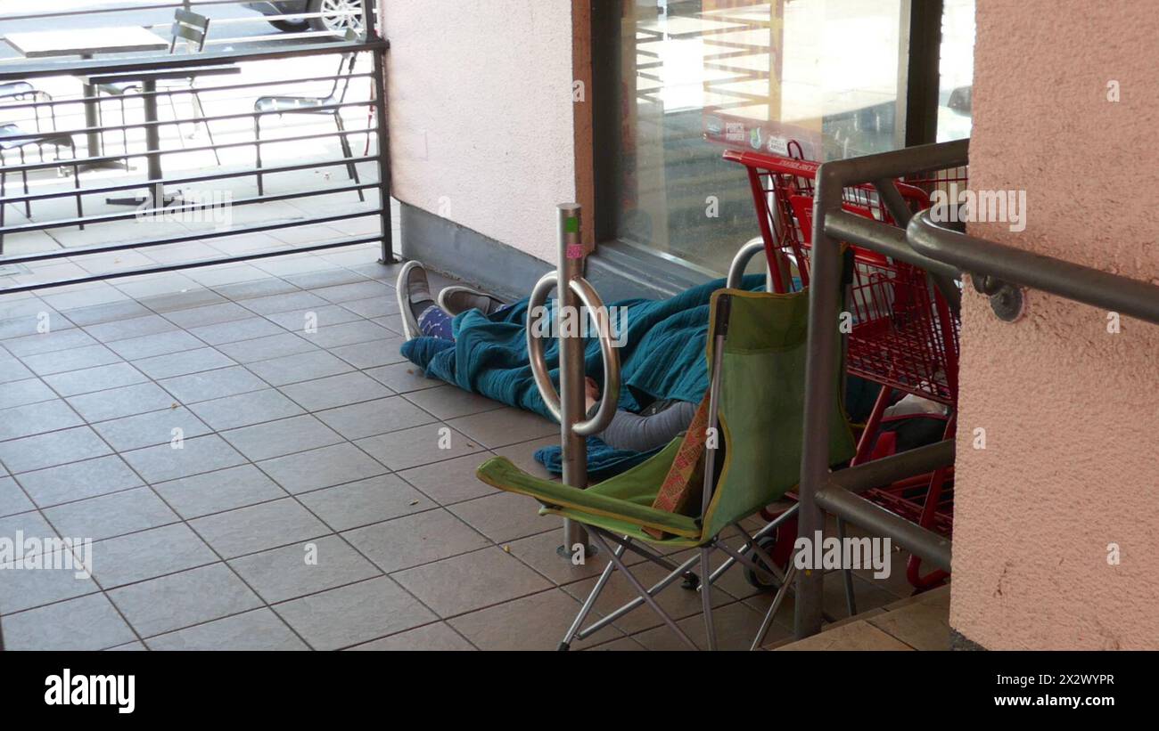 Los Angeles, California, USA 23rd April 2024 Homeless man on April 23 ...