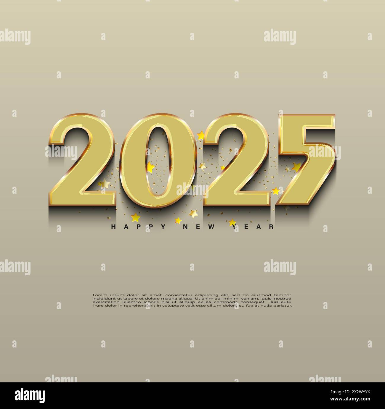 2025 new year numbers vector design. with classic 3d numbers and soft ...
