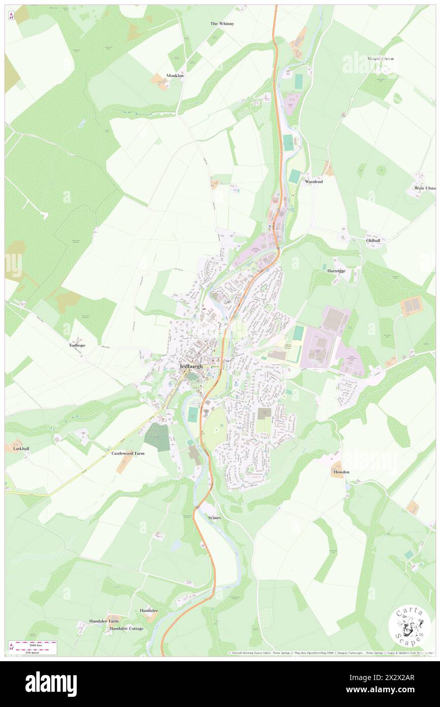 Map of jedburgh Cut Out Stock Images & Pictures - Alamy