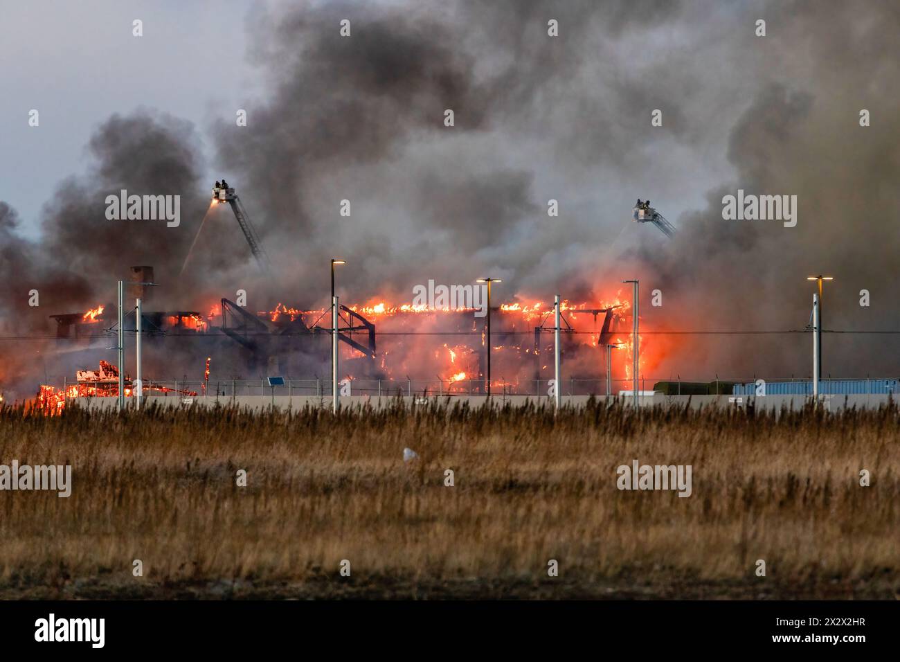 Edmonton, Canada. 22nd Apr, 2024. A 5 alarm fire destroys a historic ...