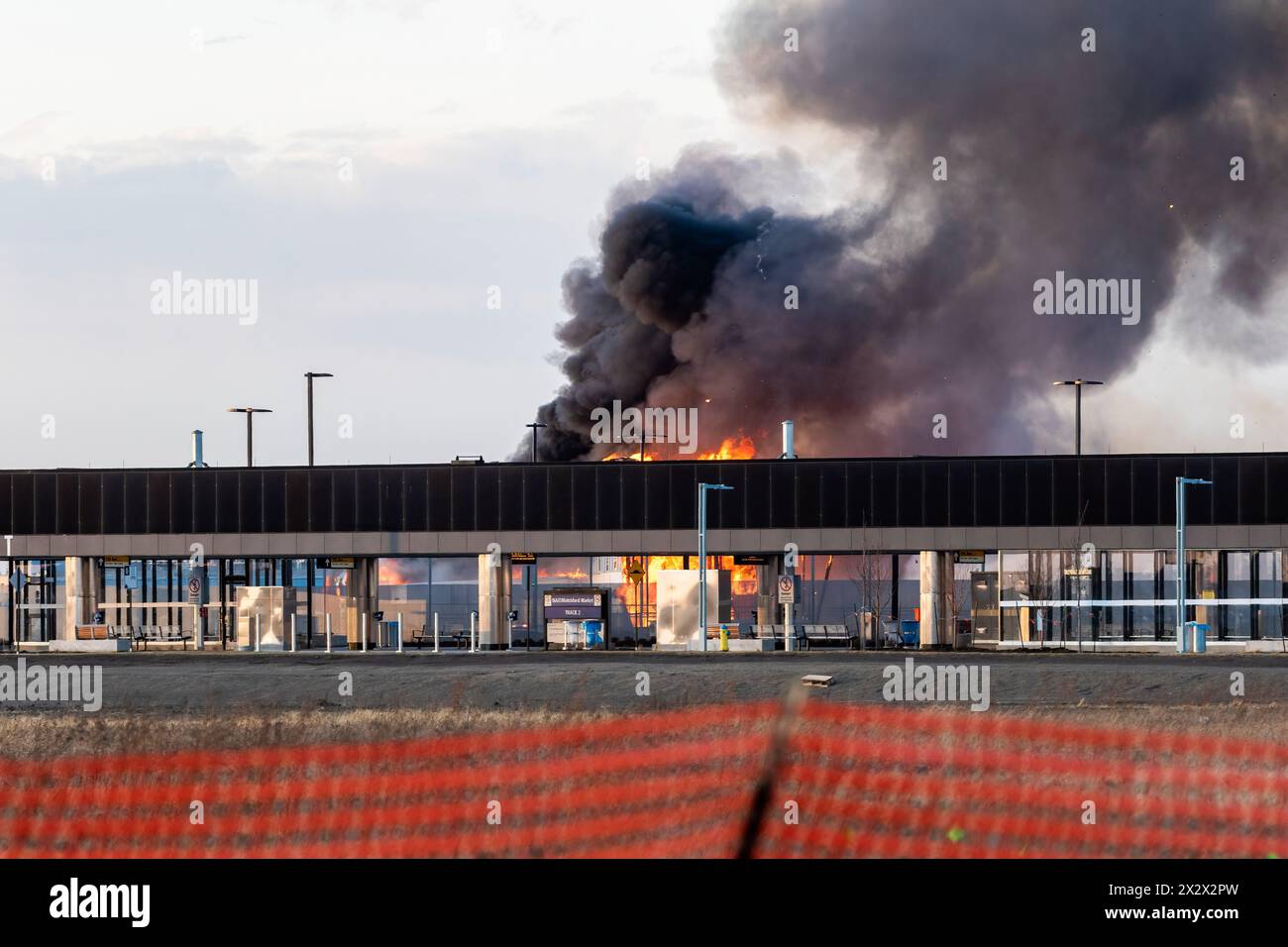 Edmonton, Canada. 22nd Apr, 2024. A 5 alarm fire destroys a historic ...