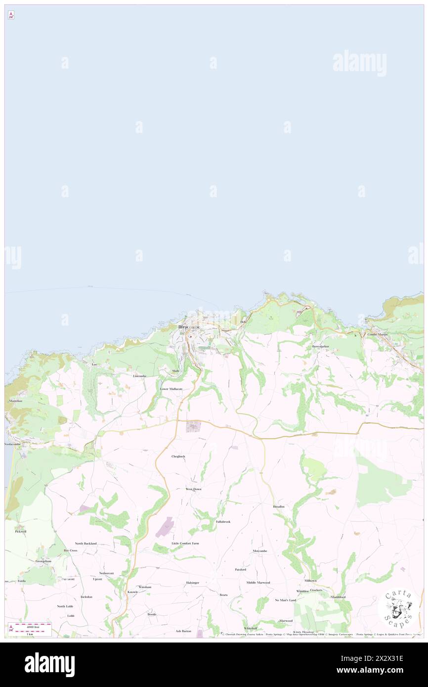 Ilfracombe map Cut Out Stock Images & Pictures - Alamy