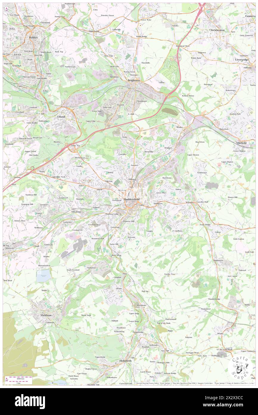 Map of huddersfield hi-res stock photography and images - Alamy