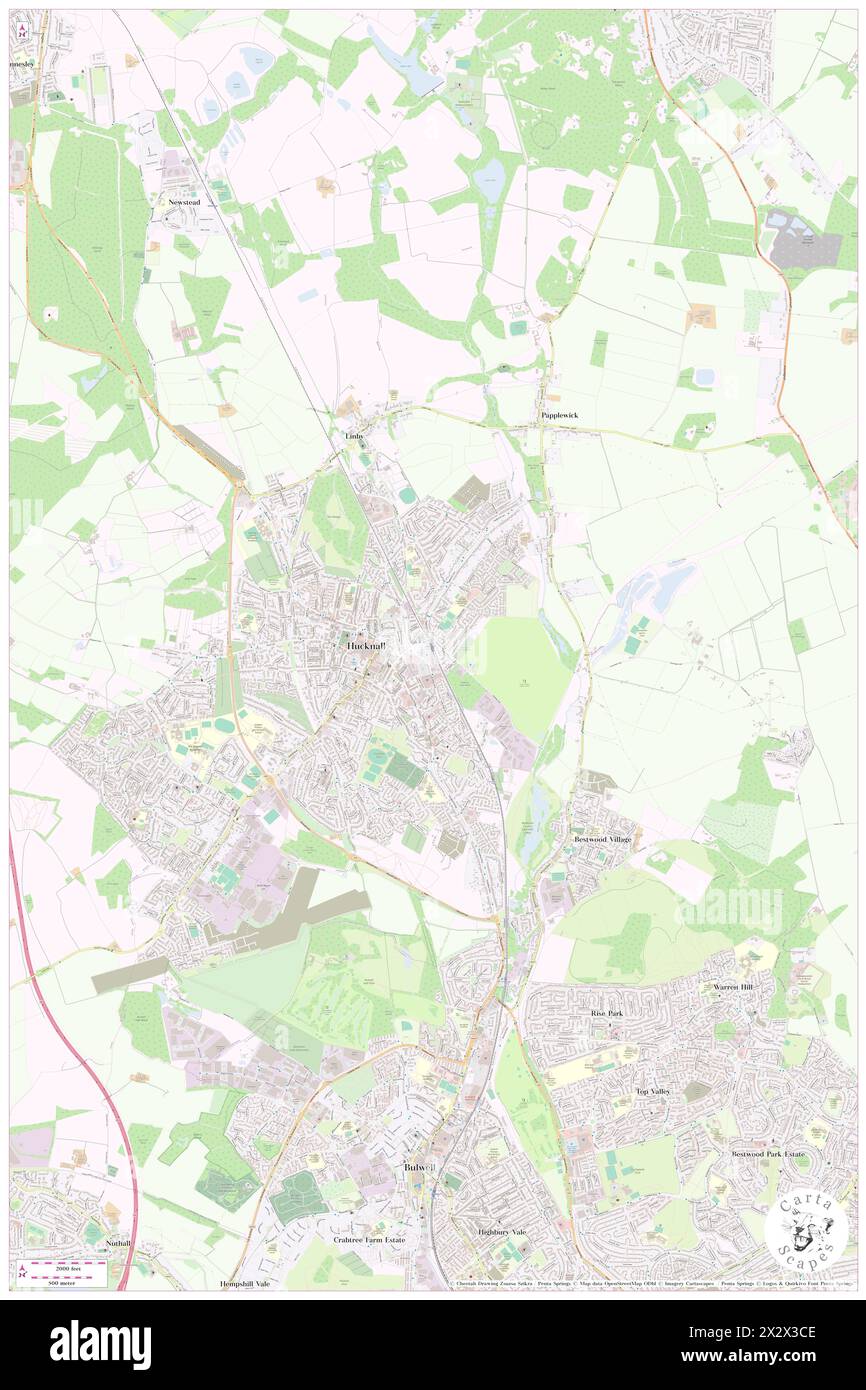 Hucknall map hi-res stock photography and images - Alamy