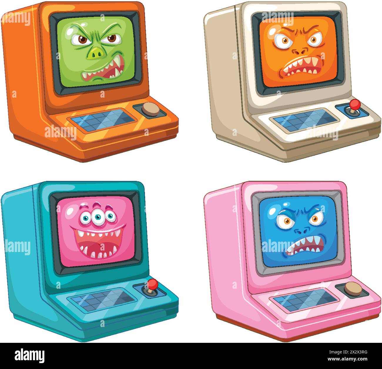 Vintage desktop computers Stock Vector Images - Alamy