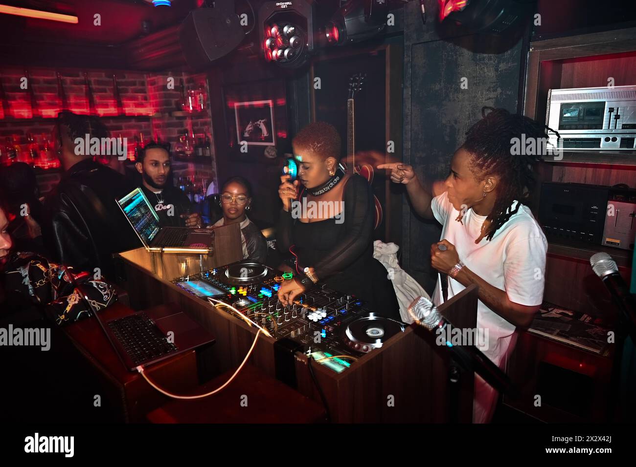 London, UK. 23rd Apr, 2024. DJ Versatile and Shardz attends Oritsé ...