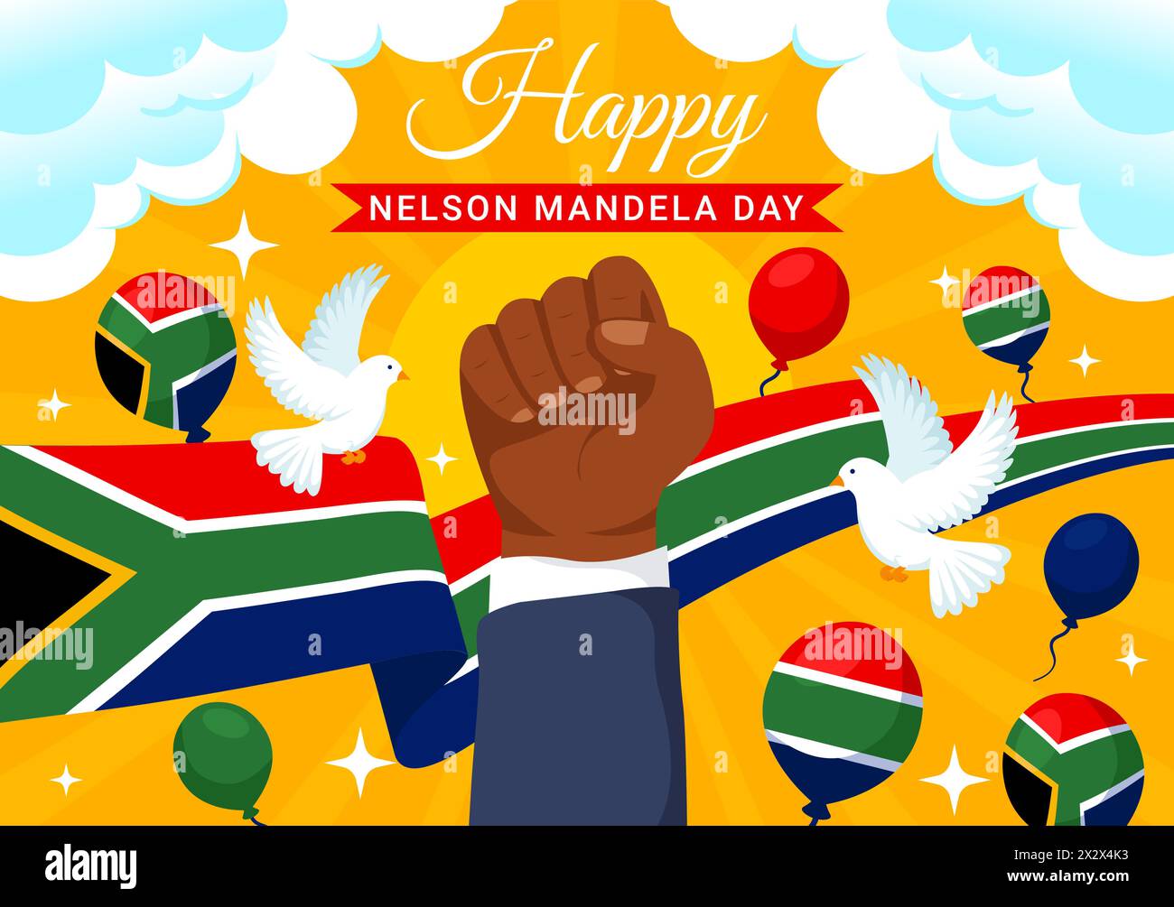 Happy Nelson Mandela International Day Vector Illustration on 18 July ...