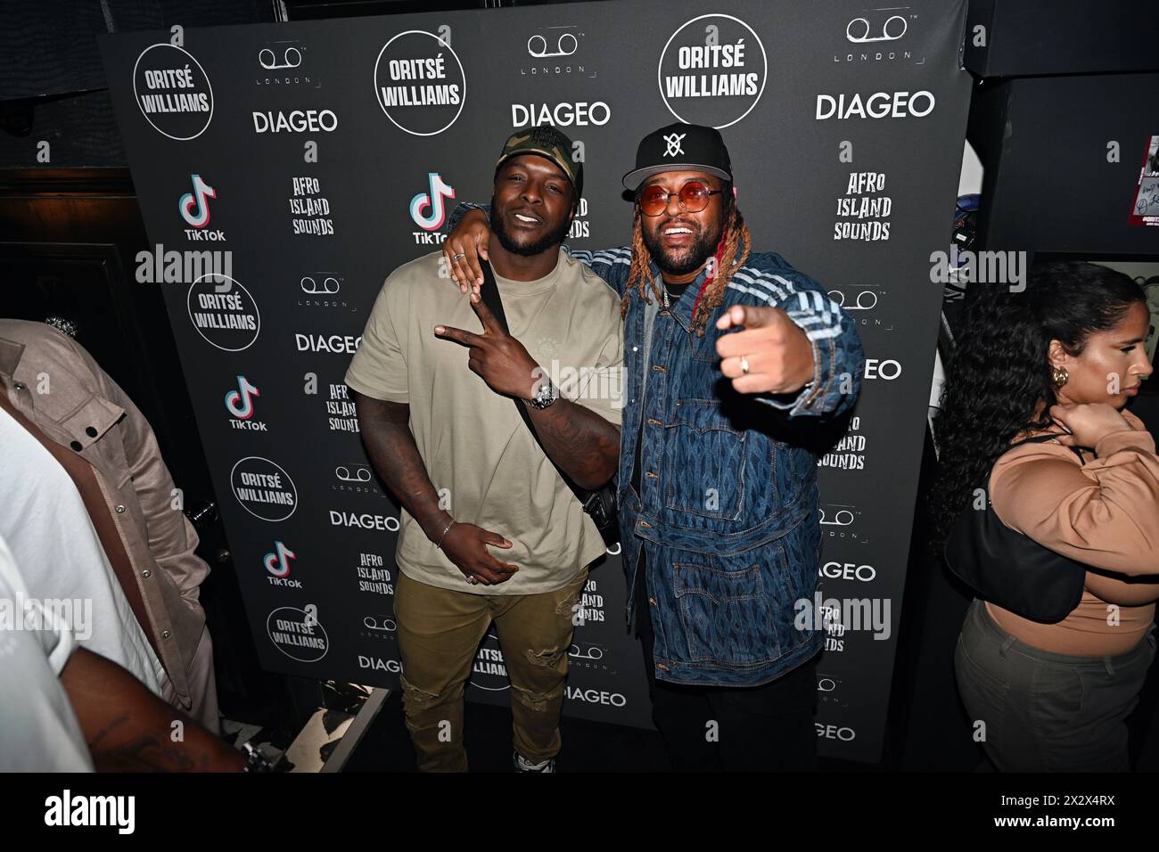 London, UK. 23rd Apr, 2024. Oritsé Williams and Adebayo Akinfenwa ...