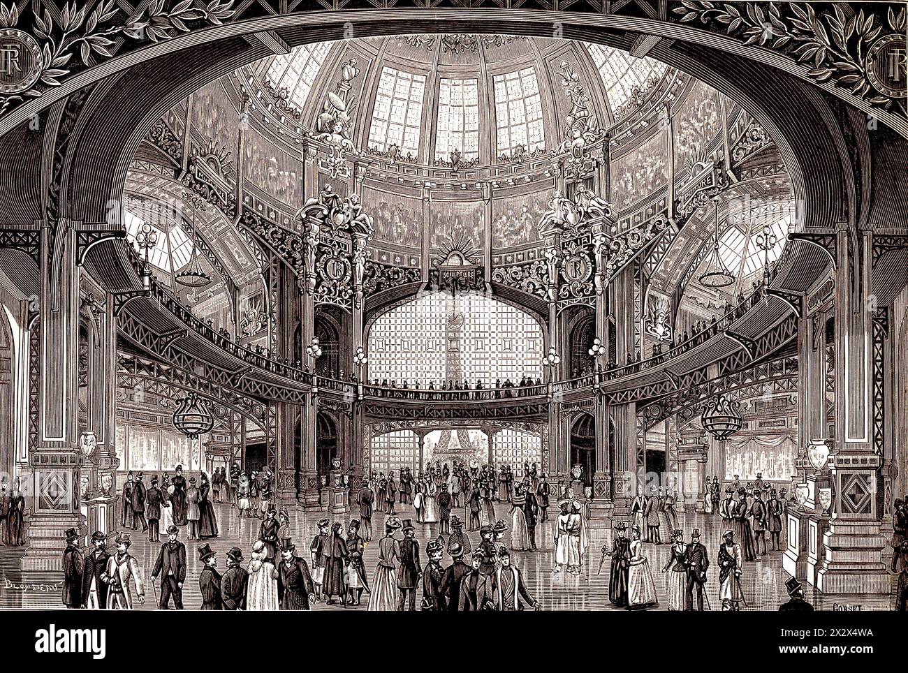 Illustration of the Central dome of the Universal Exposition (World ...