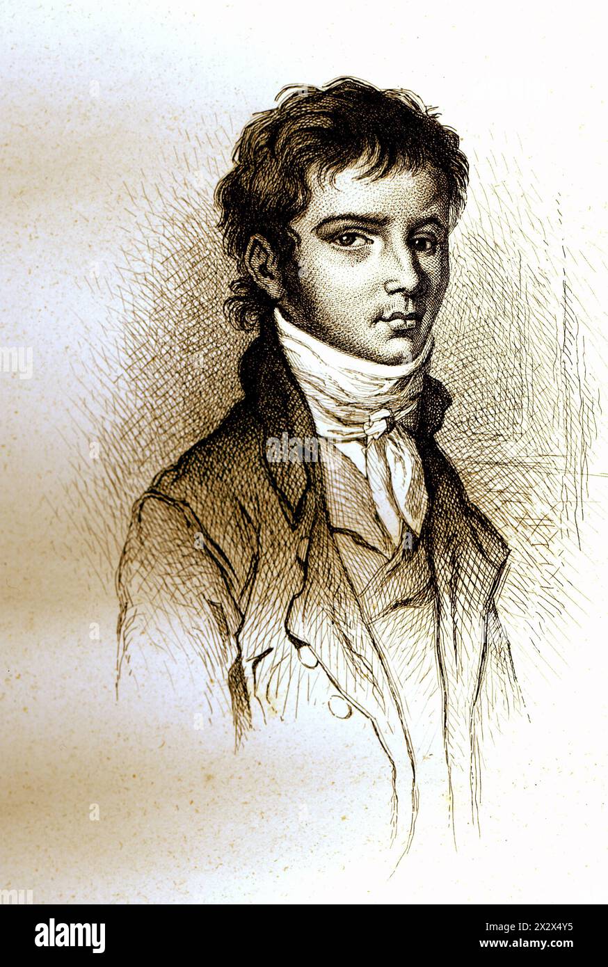 Illustration of a young Ludwig van Beethoven (1770-1827), German ...