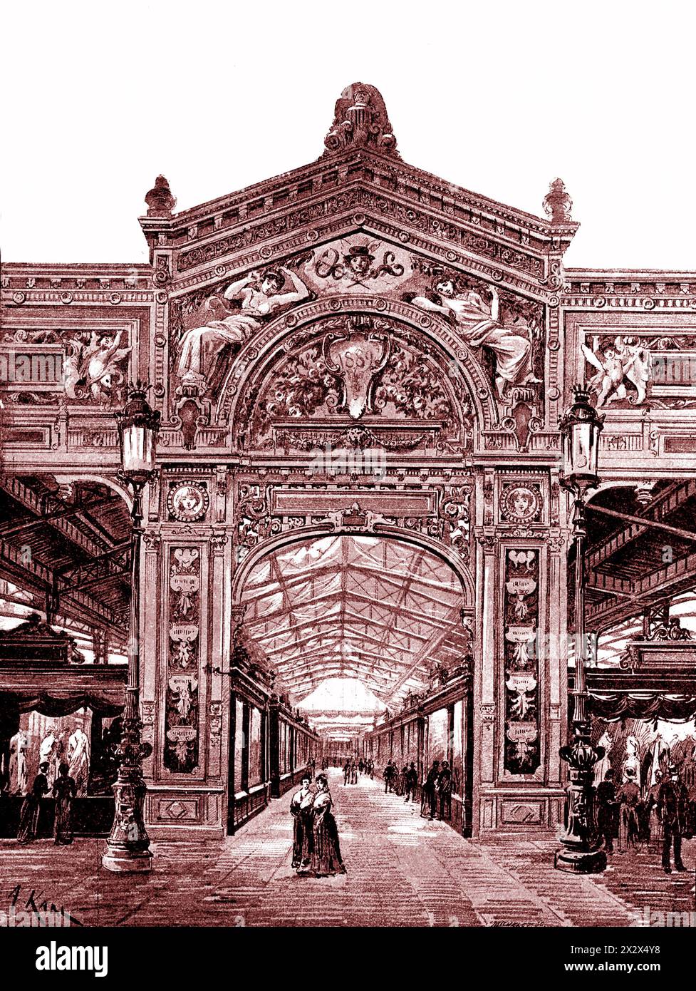 Illustration of the clothes pavilion at the Universal Exposition (World ...