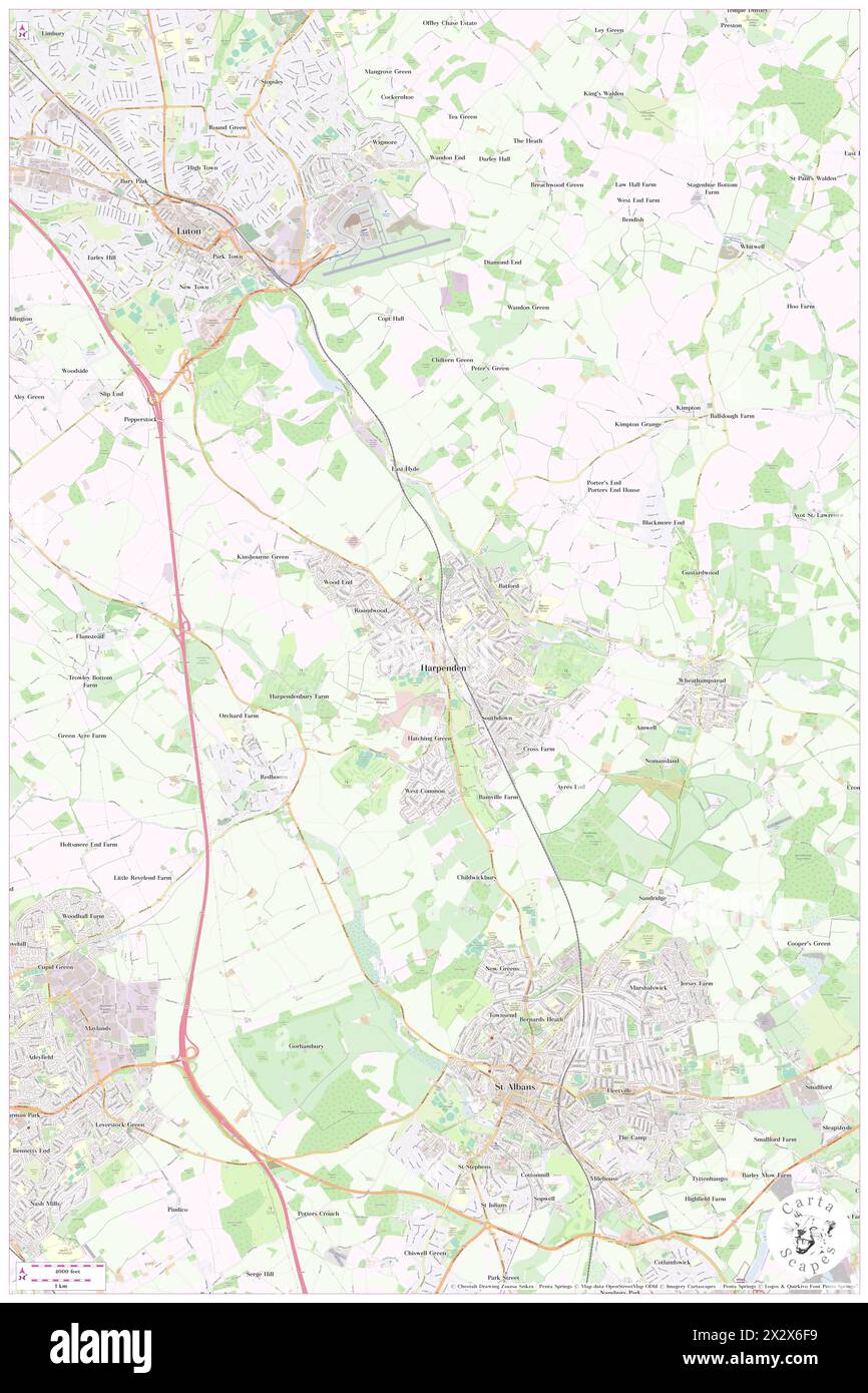 Harpenden map hi-res stock photography and images - Alamy
