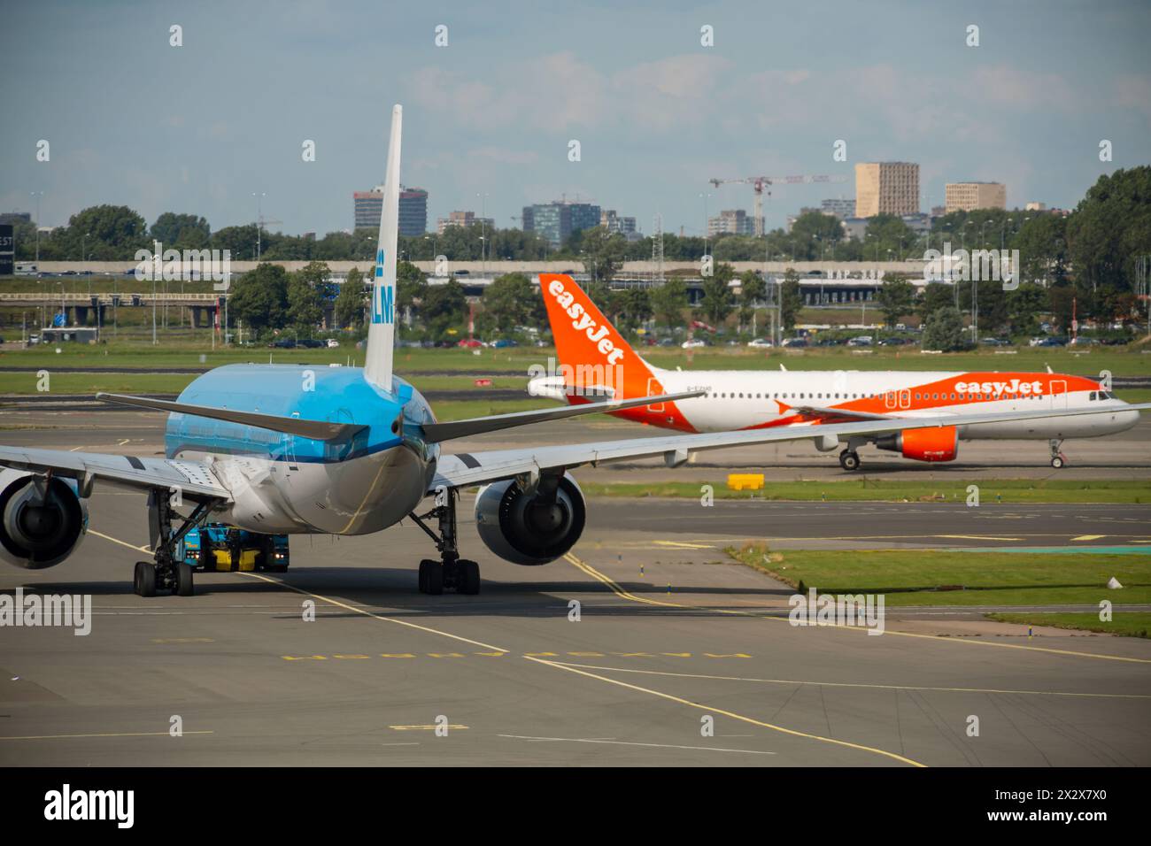 21.07.2019, Amsterdam, North Holland, Netherlands - KLM and easy jet ...