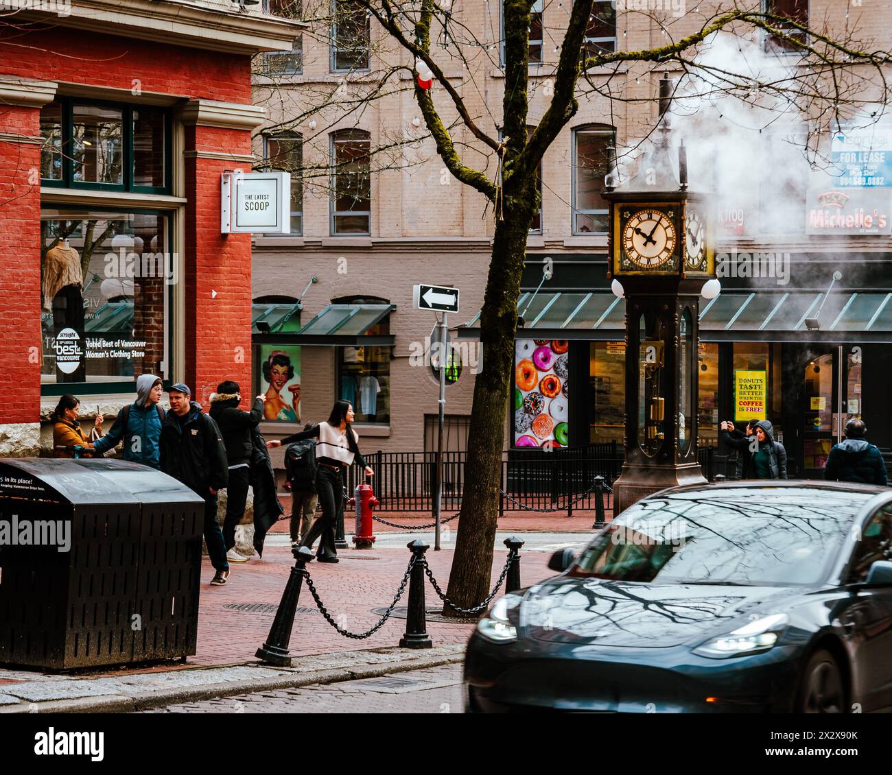 Vancouver, Canada - Feb 23 2024: A photo of the Steam Clock and the ...