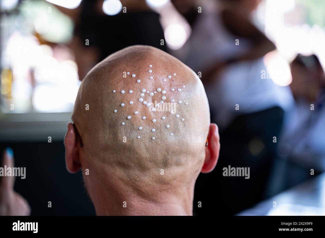 08.07.2023, Berlin, , Germany - Europe - A close-up of the back of a ...