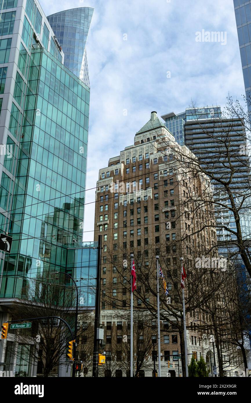 Vancouver, Canada - Feb 27 2024: A photo of the heritage art deco ...