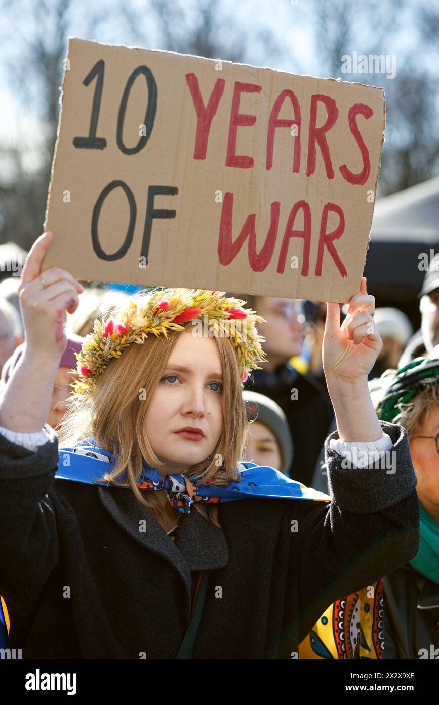 24.02.2024, Berlin, Berlin, Germany - DEU - Pro-Ukrainian demonstration ...
