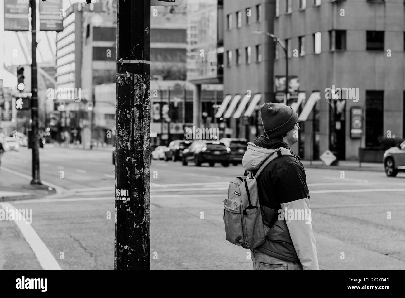 City street visible background Black and White Stock Photos & Images ...