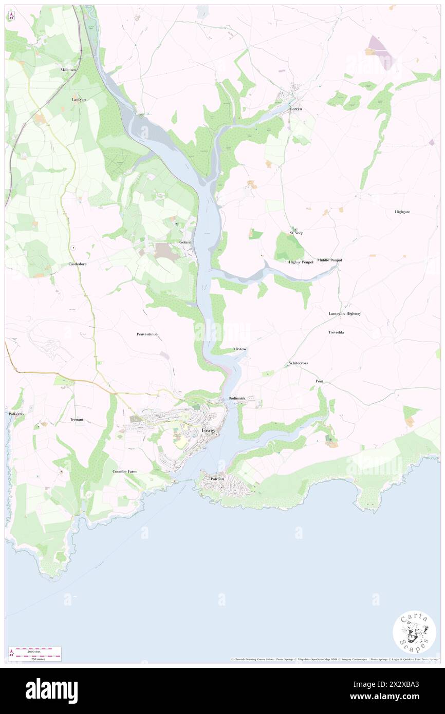 Fowey map hi-res stock photography and images - Alamy