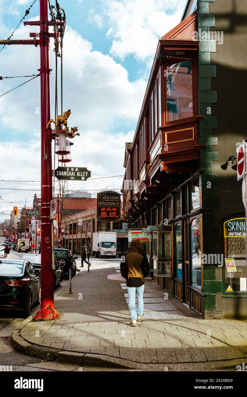 Vancouver chinatown signs blue hi-res stock photography and images - Alamy