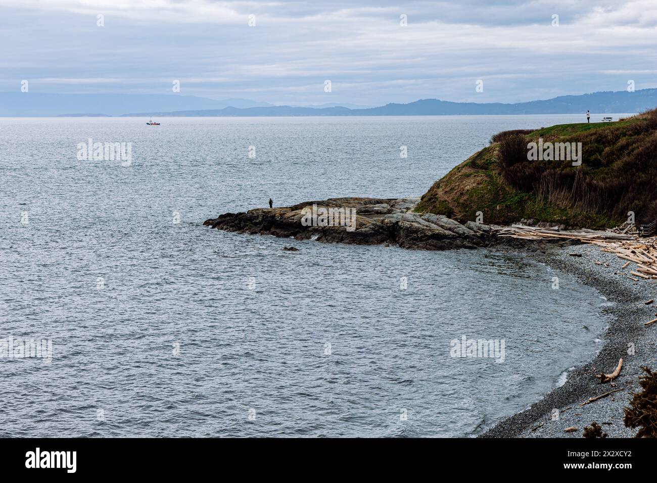 The Finlayson Point in Spiral Beach, Victoria, BC on an overcast day ...