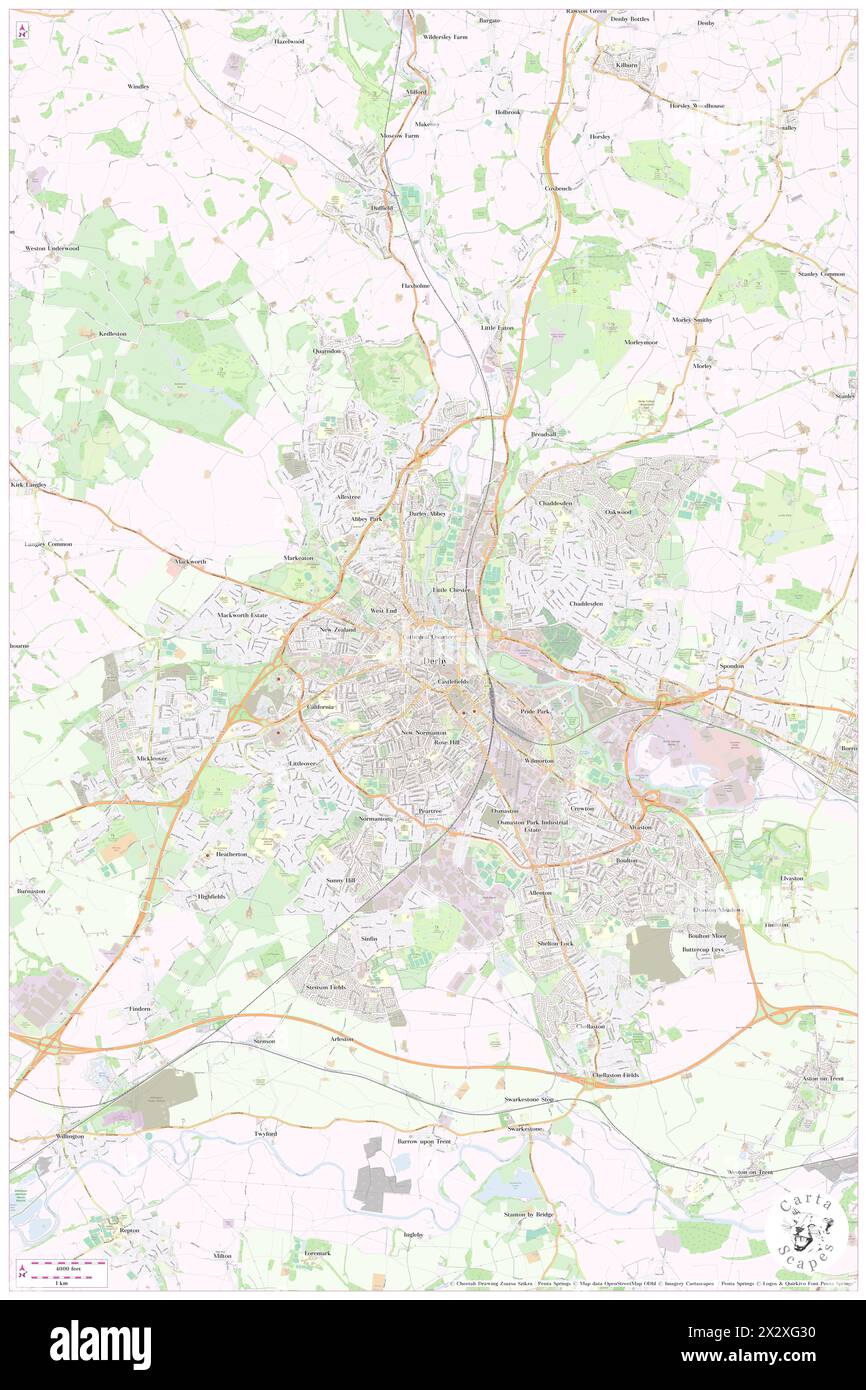 Derby, Derby, GB, United Kingdom, England, N 52 55' 21'', S 1 28' 35'', map, Cartascapes Map ...