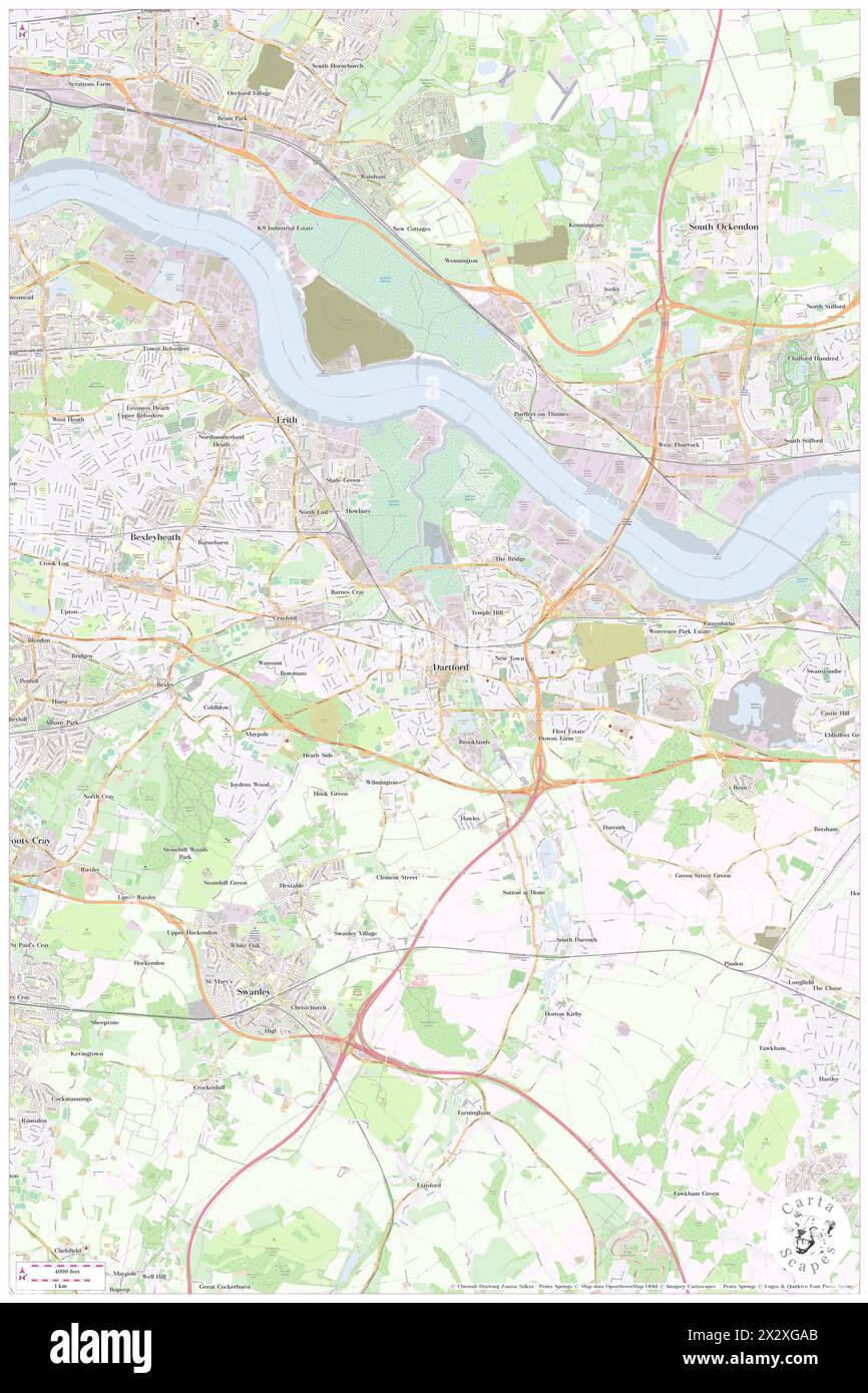 Map of dartford hi-res stock photography and images - Alamy