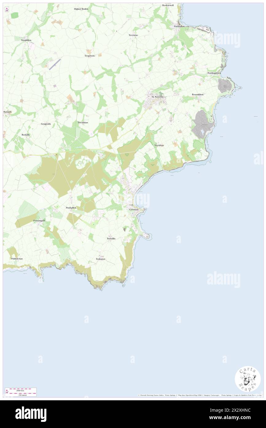 Map of coverack hi-res stock photography and images - Alamy