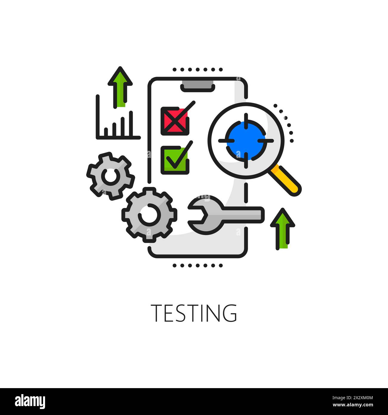 Mobile App Develop And Testing Web Software Optimization Cellphone Application Coding Linear