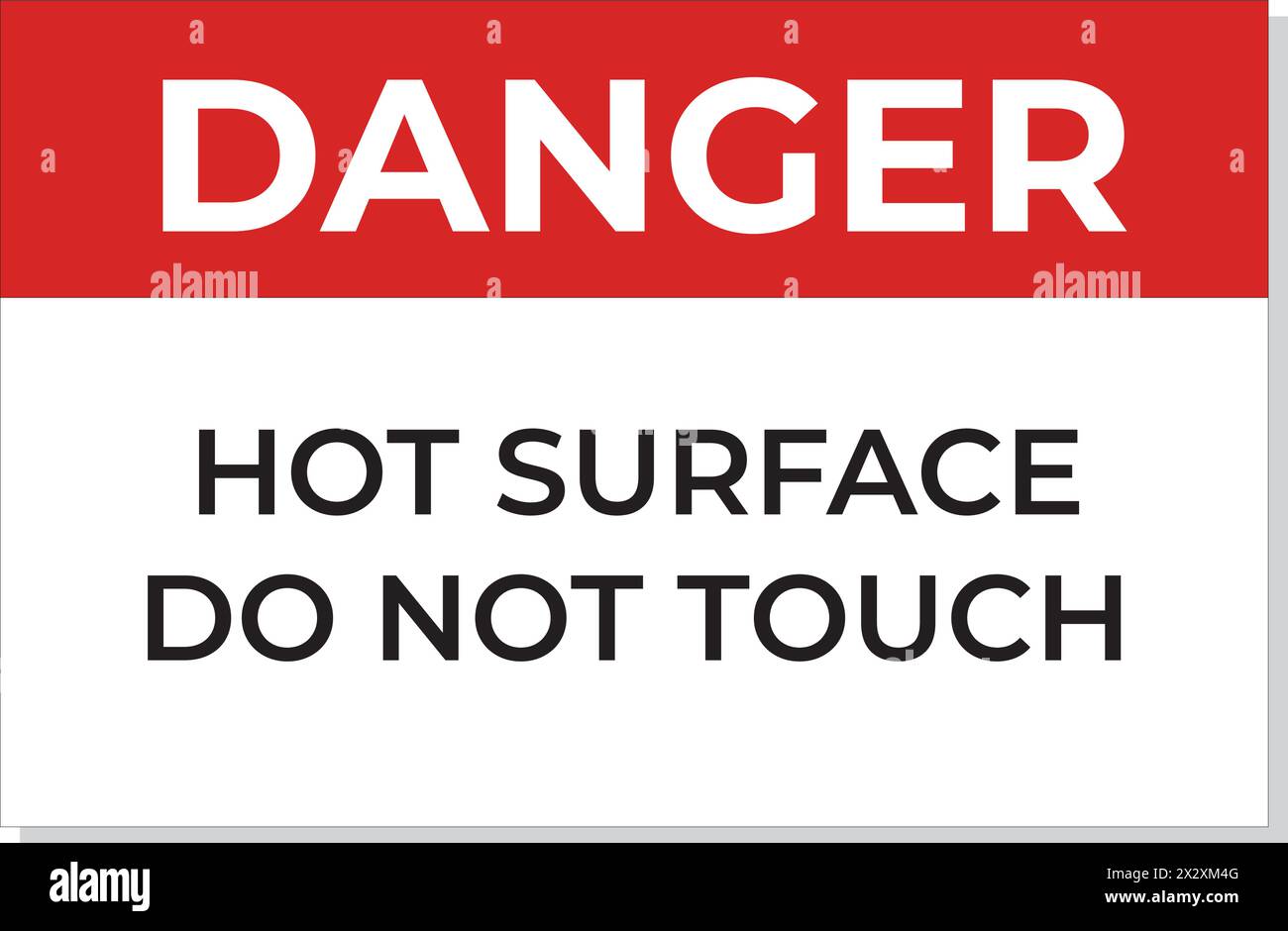 Danger hot surface warning sign. Do not touch hot surface safety hazard ...