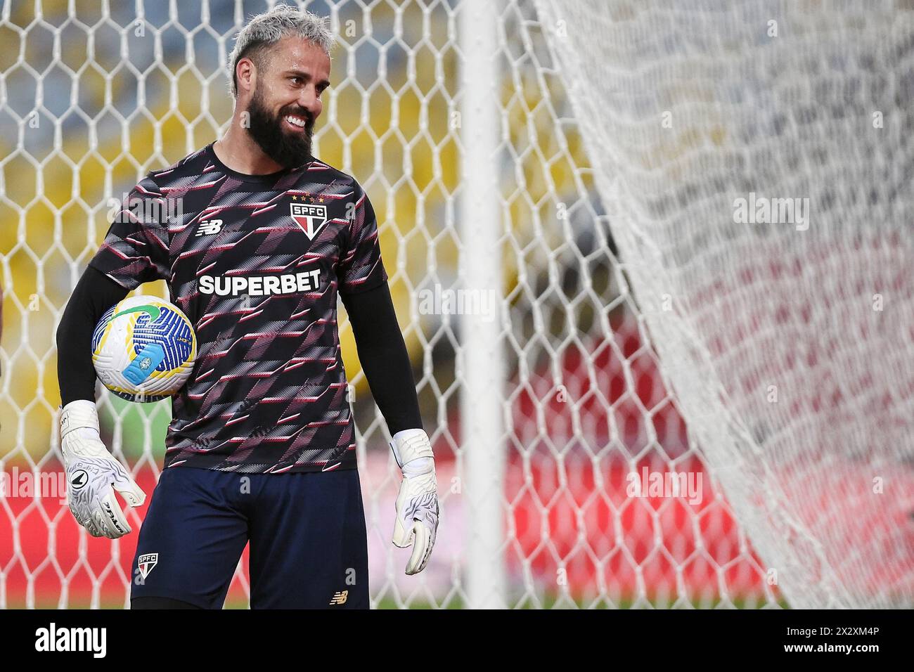 Rio de Janeiro, Brazil, April 17, 2024. Goalkeeper Jandrei of the São ...