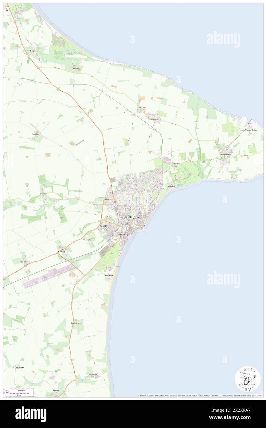 Bridlington map Cut Out Stock Images & Pictures - Alamy