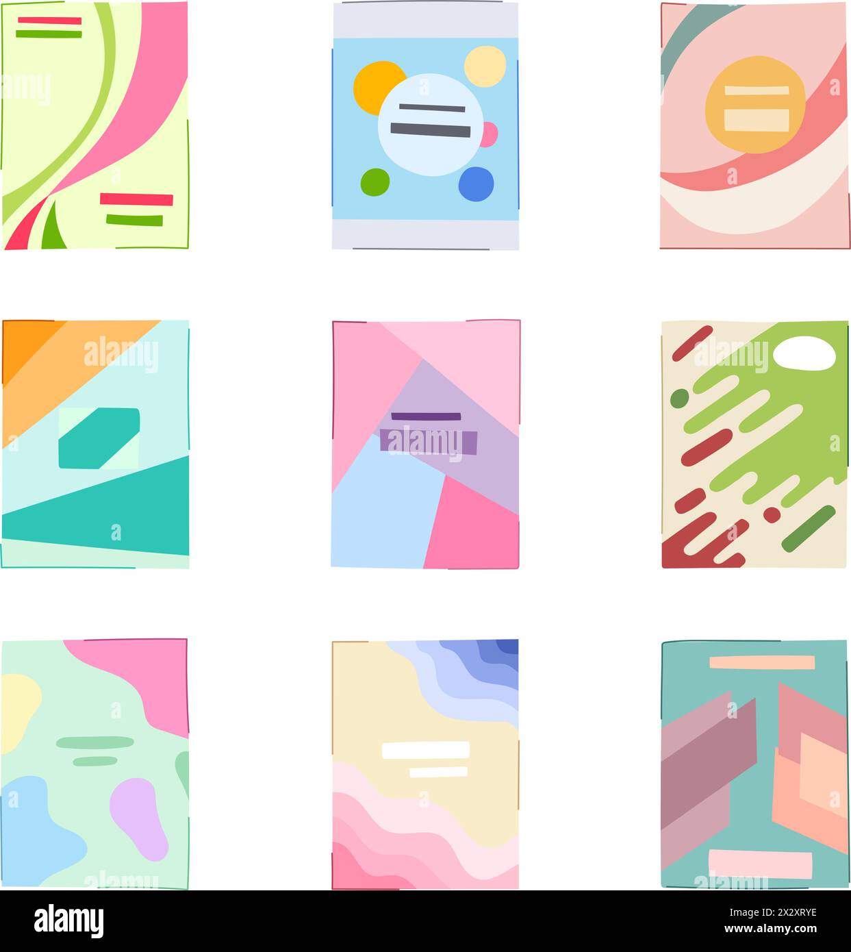 annual report set cartoon vector illustration Stock Vector Image & Art ...