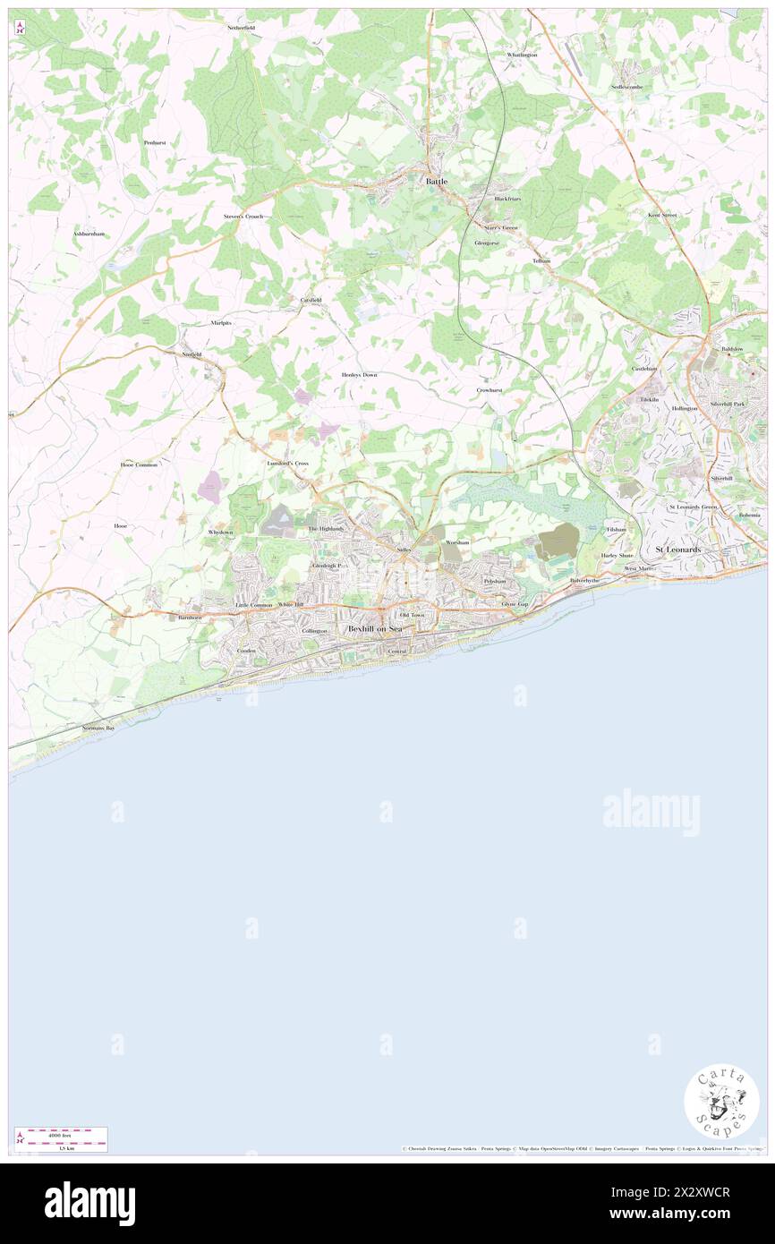 Bexhill on sea map hi-res stock photography and images - Alamy