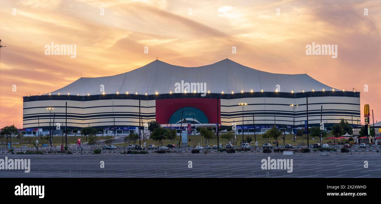 DOHA, QATAR - SEPT 26, 2023: Al Bayt Stadium, also known as Al Khor ...