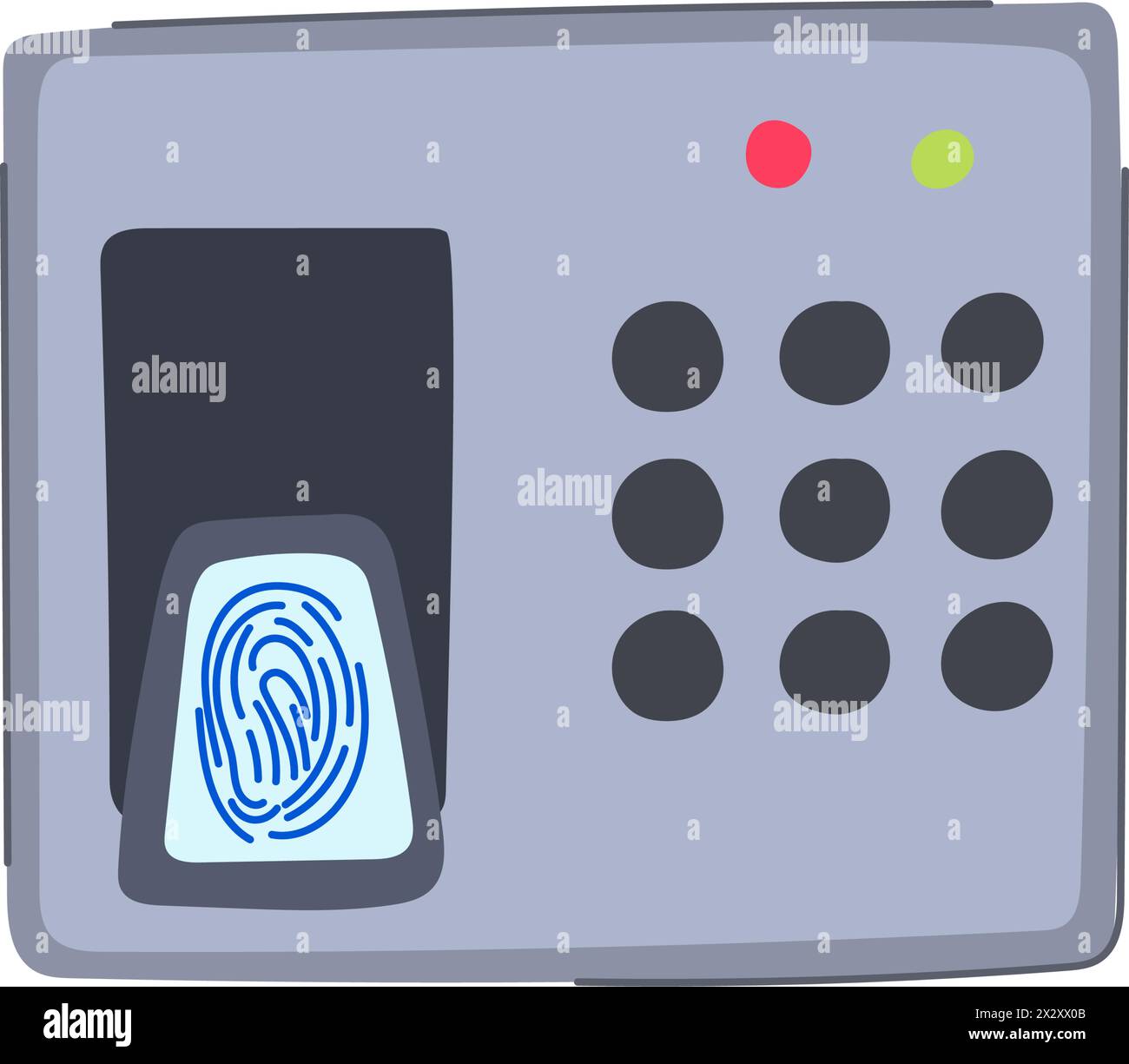 recognition biometric security device cartoon vector illustration Stock ...