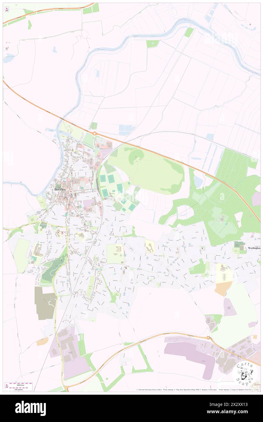 Map of beccles Cut Out Stock Images & Pictures - Alamy