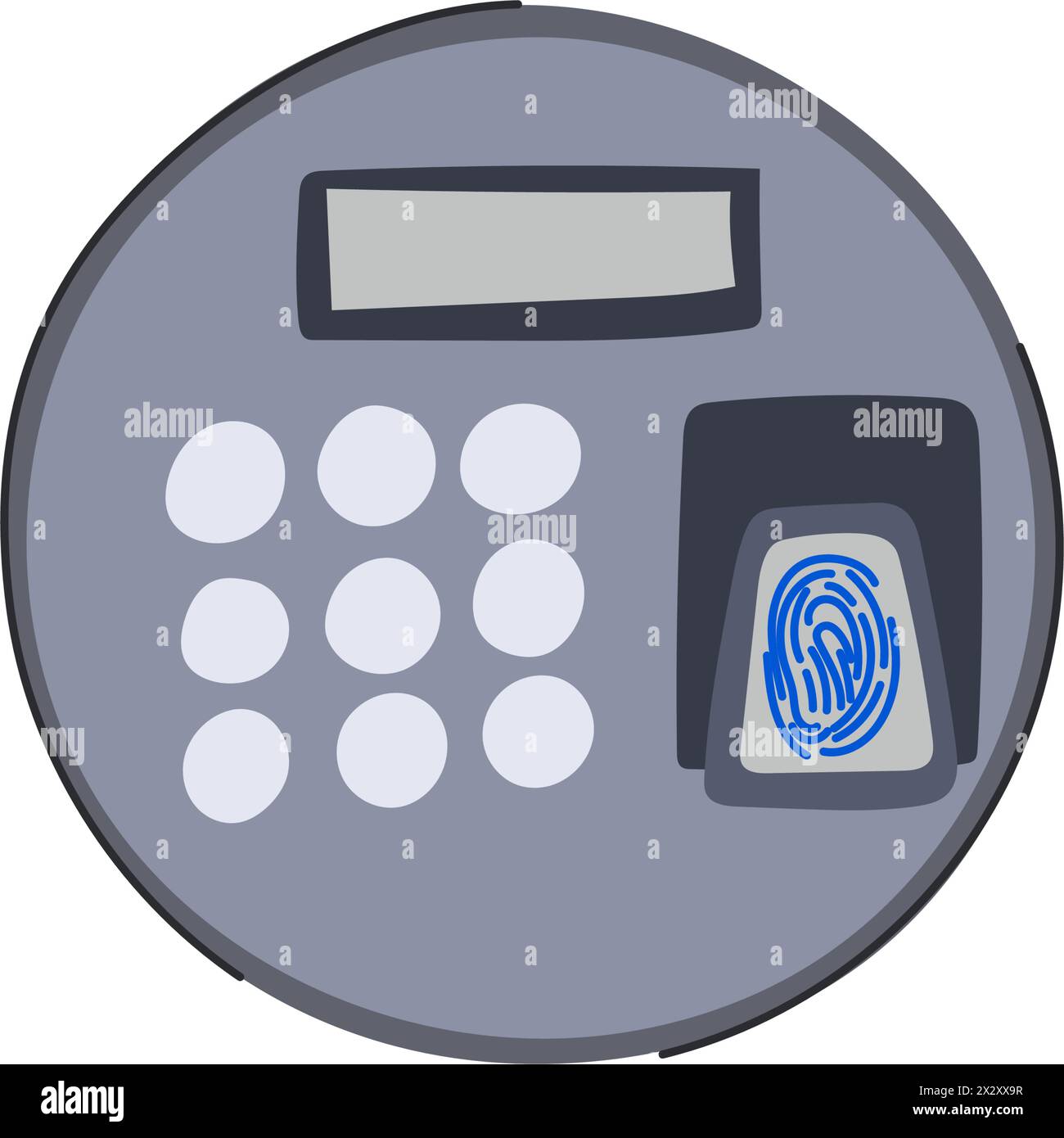 iris biometric security device cartoon vector illustration Stock Vector ...